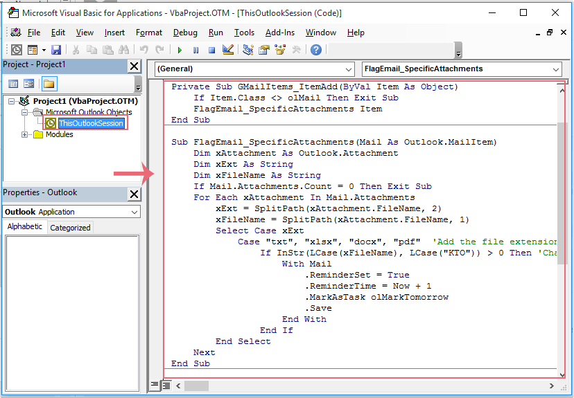 How to automatically flag emails based on specific attachment in outlook?