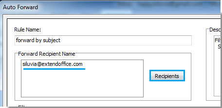 Outlook: Automatically forward emails based on subject