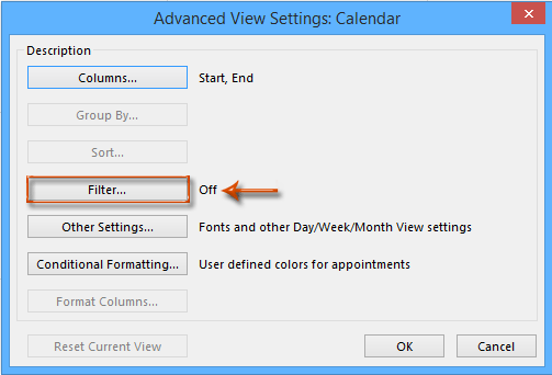 How to hide all day events from a calendar in Outlook?