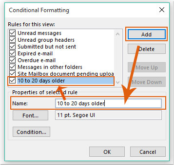 How to auto highlight emails based on age in Outlook?