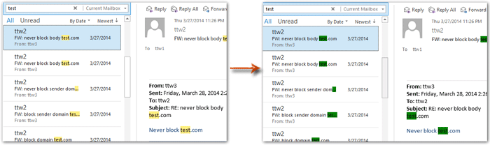 How to change highlight color in search results in Outlook?