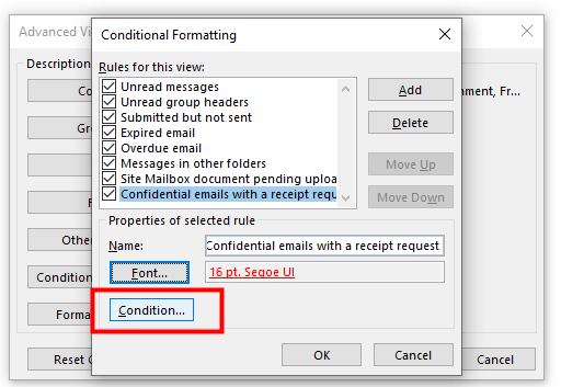 How to highlight confidential emails with a receipt request in Outlook?
