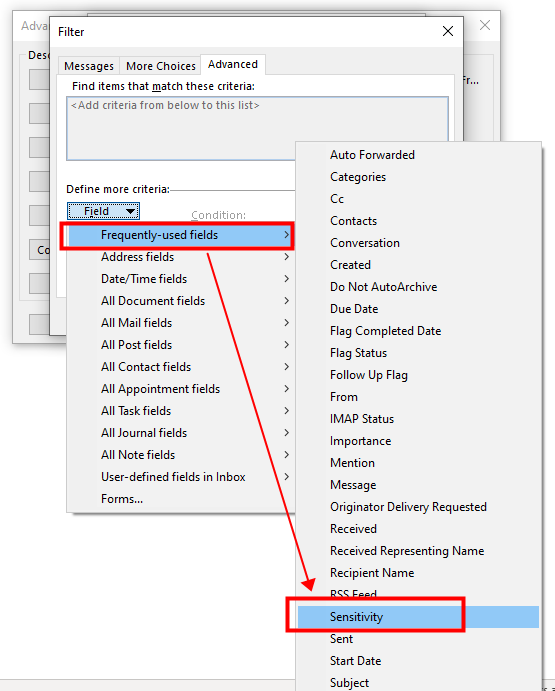 How to highlight confidential emails with a receipt request in Outlook?