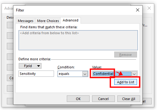 How to highlight confidential emails with a receipt request in Outlook?