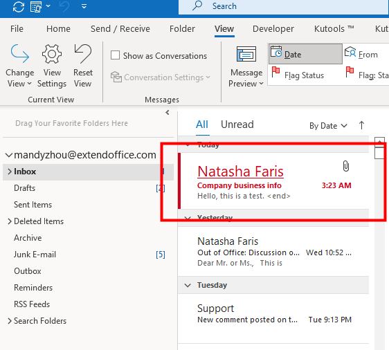 How to highlight confidential emails with a receipt request in Outlook?