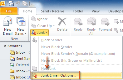 How to import and export a safe/blocked senders list?