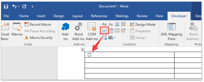 Inserting Check Box In Word