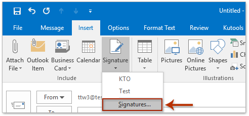 How to add or insert horizontal line in Outlook signature?