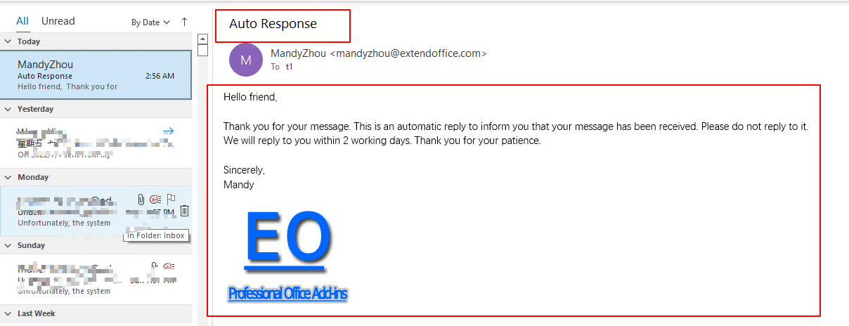 How to Insert Images to an Automatic Reply in Outlook?