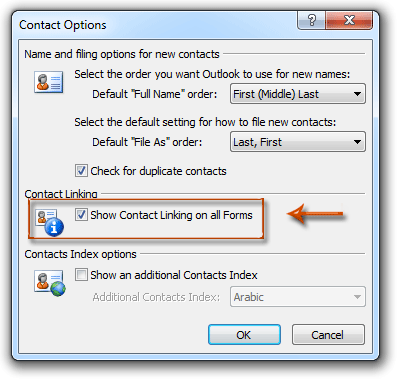 How to link contacts to appointments in Outlook?