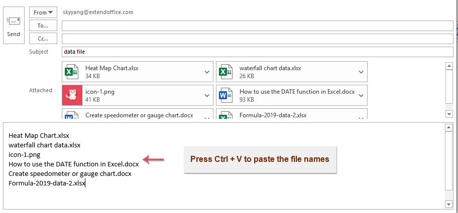 How to list all attachment names into message body when composing email ...