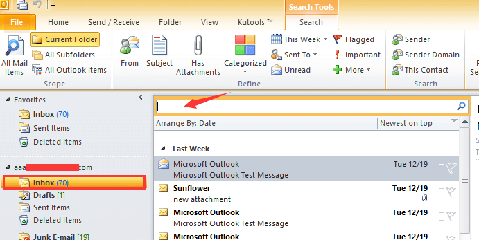 How to list all emails with attachments in Outlook?