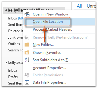How to locate .pst or .ost files in Outlook?
