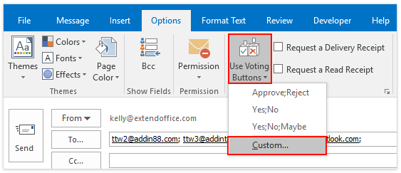 How to create a meeting with voting buttons in Outlook?