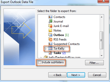 How to export a calendar from Outlook as a .pst file?