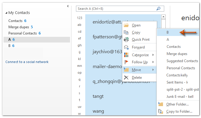 How to merge duplicate contacts in Outlook?