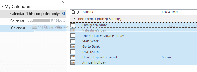 How to move all events from one calendar to another at once in Outlook?