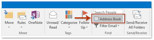 How to open an Address Book in Outlook?