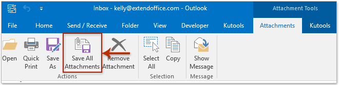 How to open all attachments in bulk in Outlook?