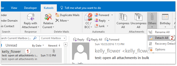 How to open all attachments in bulk in Outlook?