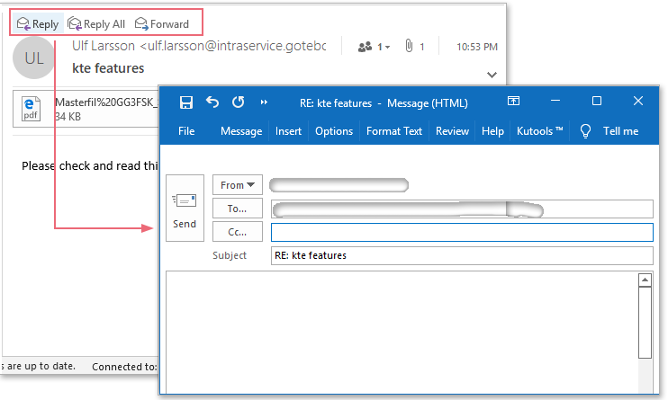 How to open replies and forwards in a new window in Outlook?