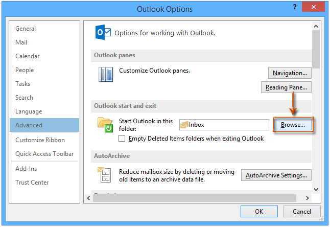 How to open the IMAP/Calendar folder by default when Outlook starts?