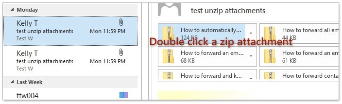 How to open zip attachments in Outlook?
