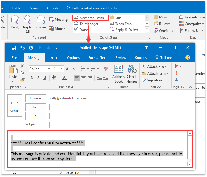 How To Add Disclaimer Signature text footer In Emails In Outlook 