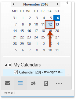 How to bold dates in small calendar on Navigation Pane in Outlook?