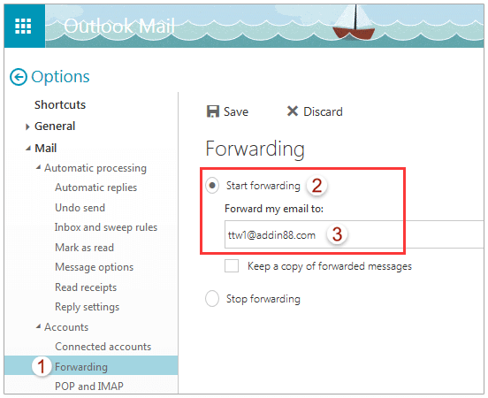 How to automatically forward emails in Outlook.com?