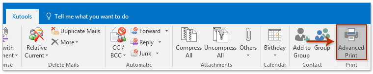 How to print an email including background image/color in Outlook?