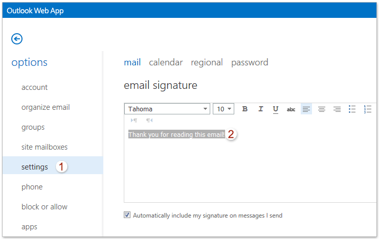 How To Add edit delete Signature In Outlook Web App OWA 