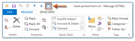 How to enable and disable panning hand in Outlook?
