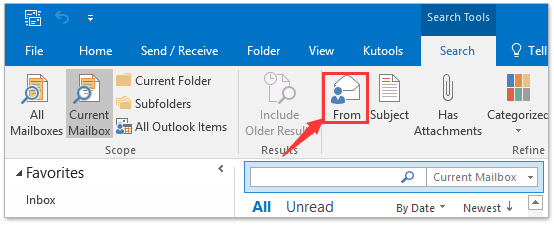 How to print all emails from one person in Outlook?
