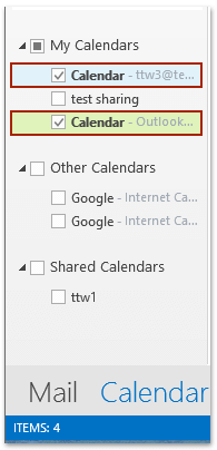 How to print calendars in overlay mode in Outlook?