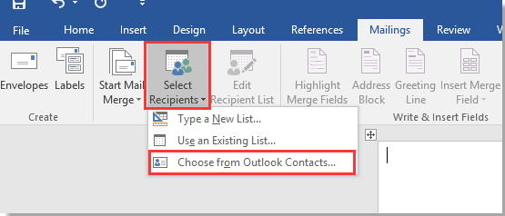 How to print Outlook contacts as mailing labels?