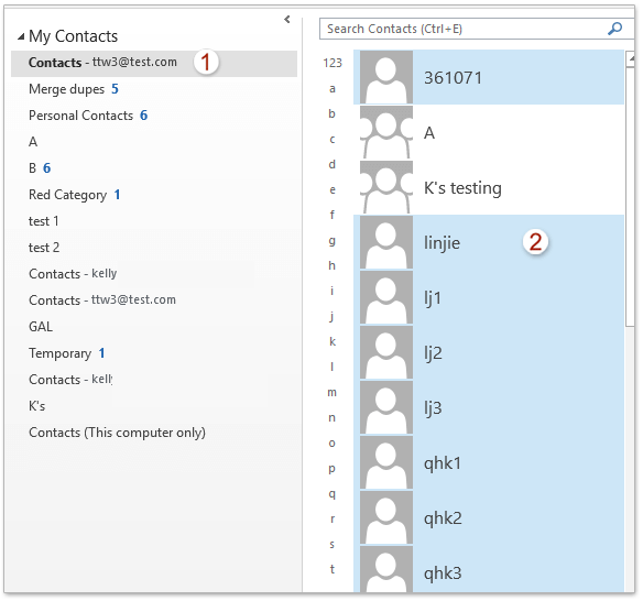 How to print contacts with notes or contact notes only in Outlook?