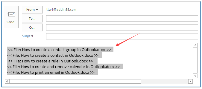How to print the list of attachment names in an Outlook email?