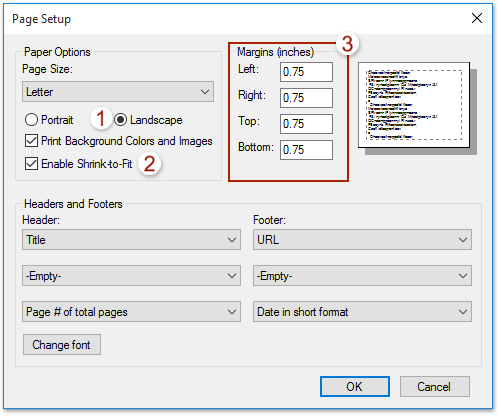 How to print emails without cutting off on the side in Outlook?