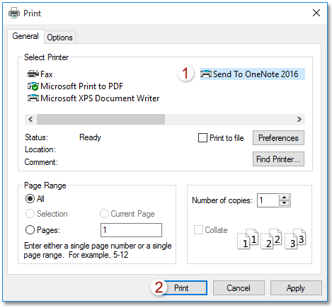 How to print email messages without header in Outlook?