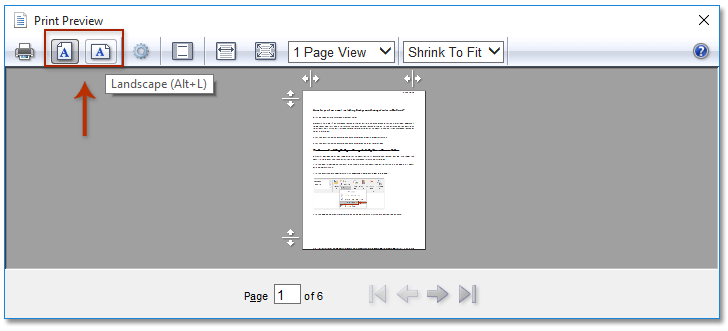 How to print emails in landscape/portrait (by default) in Outlook?