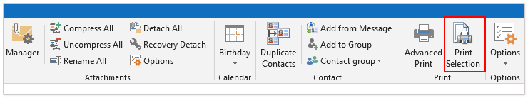 How to print only the latest reply in an email thread in Outlook?