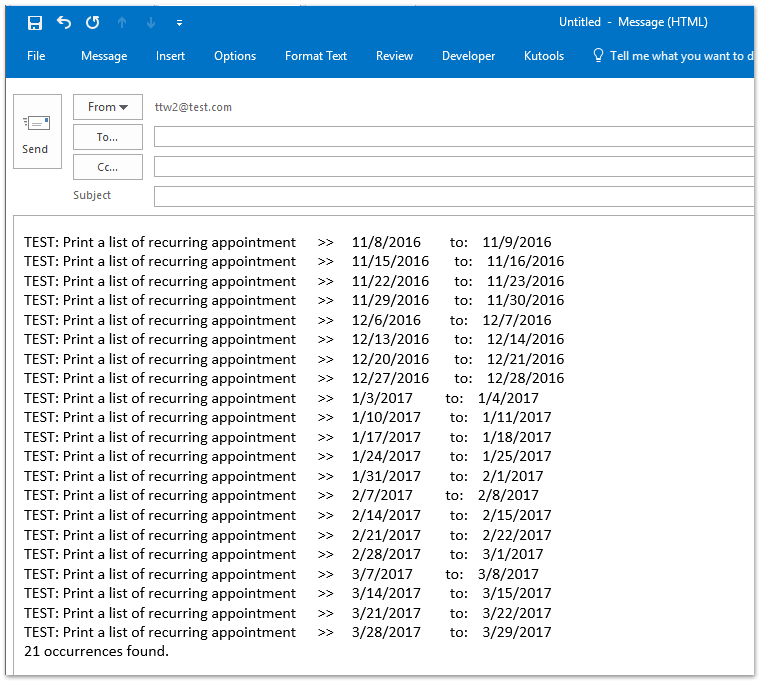 How To Print A List Of One Outlook Recurring Appointment