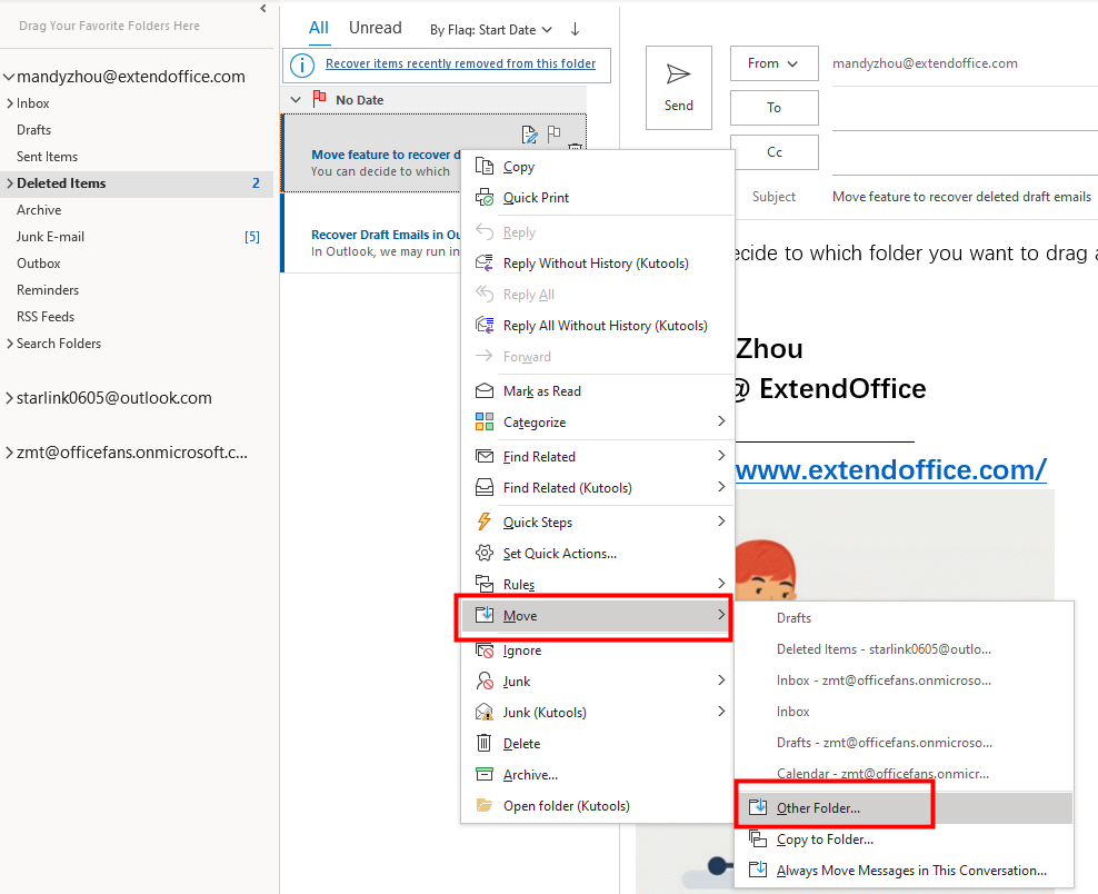 How To Recover Deleted Draft Emails In Outlook 