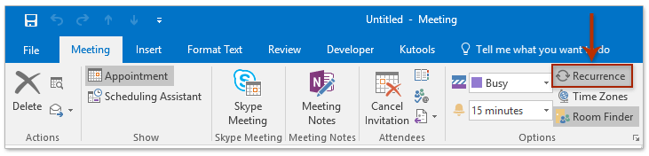 How to create a bi-weekly/fortnightly recurring meeting in Outlook?