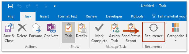 How to create a monthly/quarterly recurring task in Outlook?