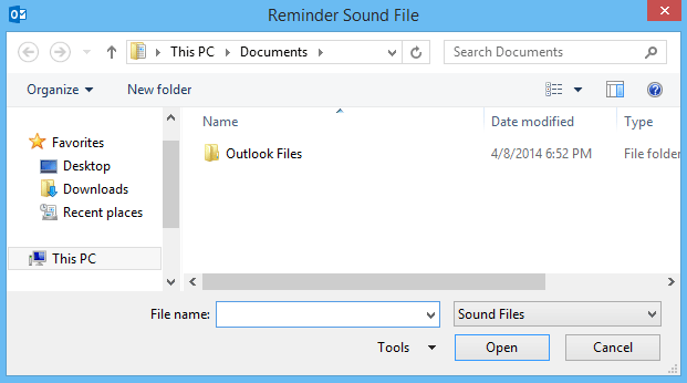 How to change reminder notification sound in Outlook?