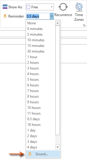 How to change reminder notification sound in Outlook?