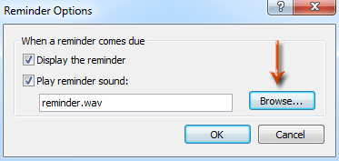 How to change reminder notification sound in Outlook?