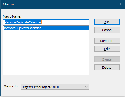 Outlook: How to remove duplicate calendar items